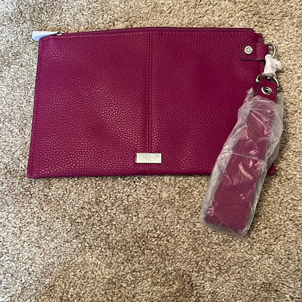 Jewell By Thirty One Faux Pebble Leather Wristlet / C… - Gem